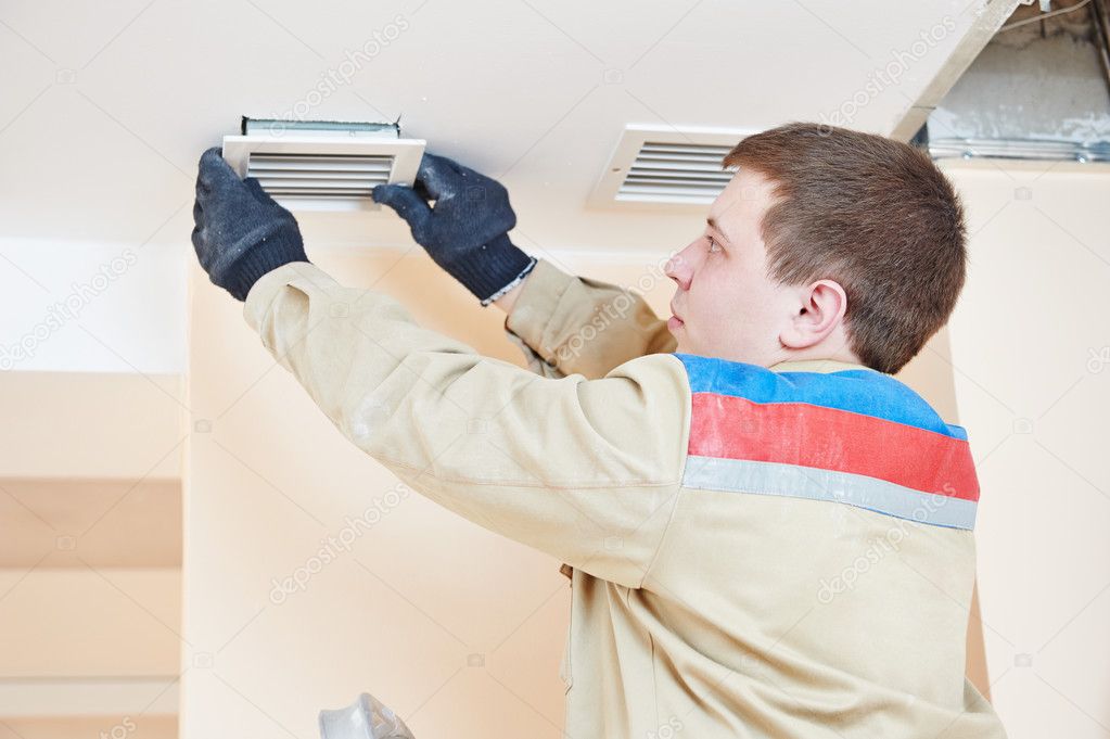 Ventilation engineer worker — Stock Photo © kalinovsky #42220377