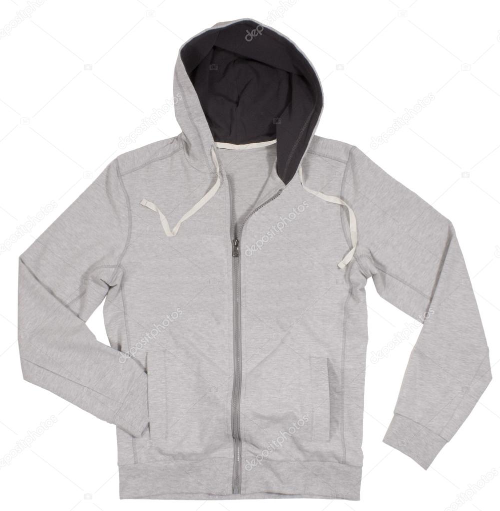 Gray hoodie design front isolated on white — Stock Photo © khvost #38233103