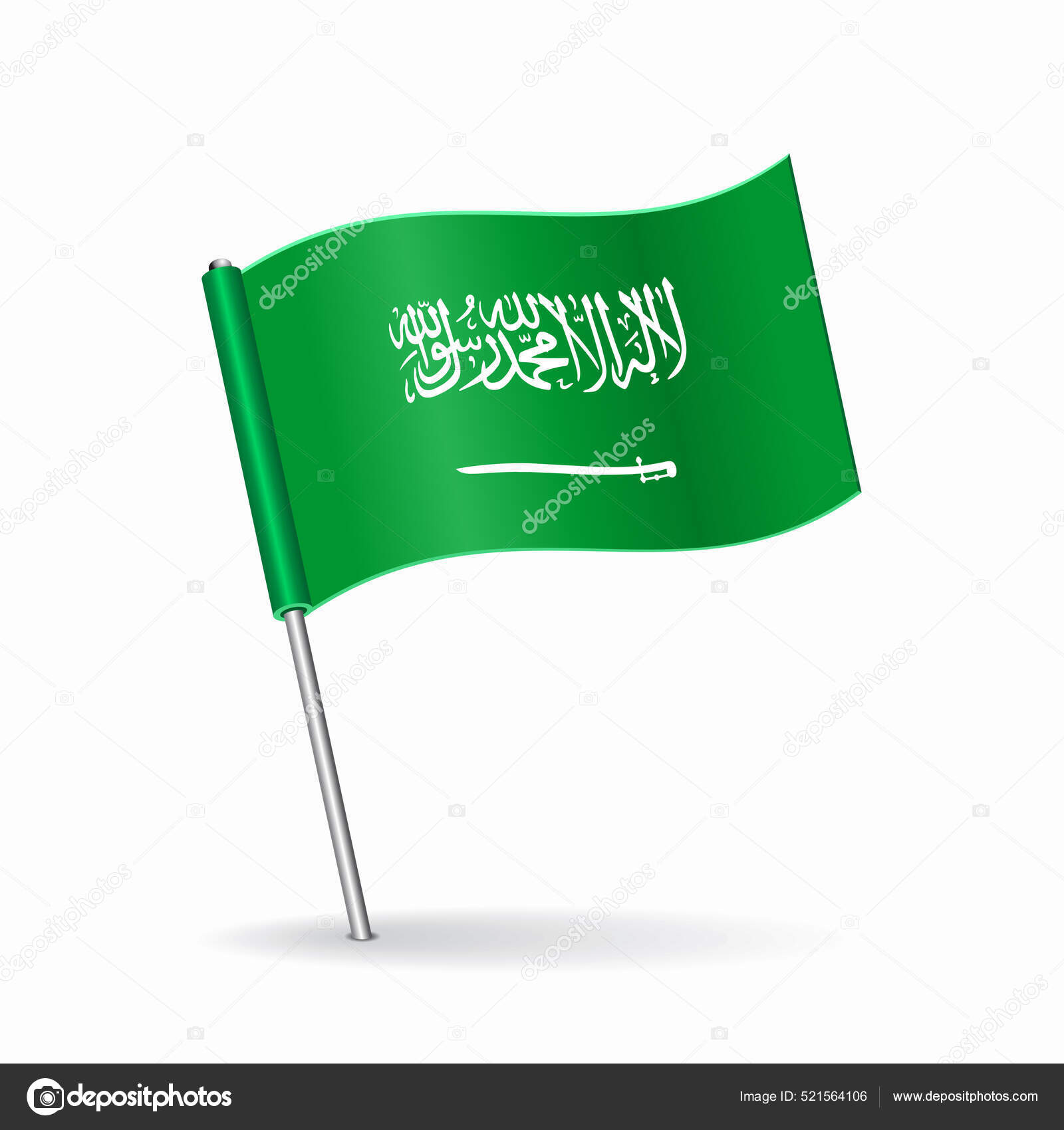 Image vectorielle Carte du drapeau saoudien mise en page pointeur ...