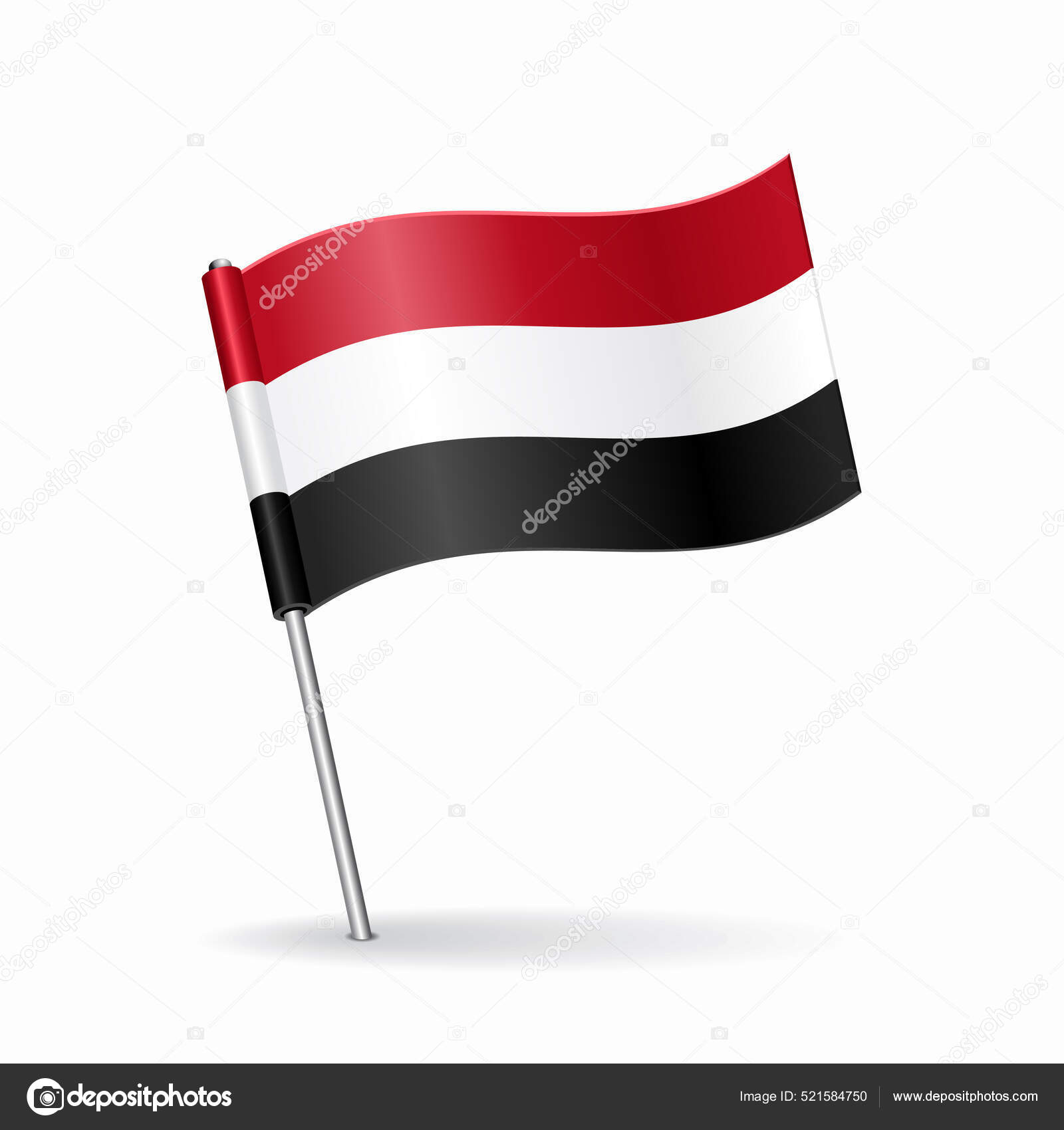 Yemeni Flag Map Pointer Layout Vector Illustration Stock Vector By