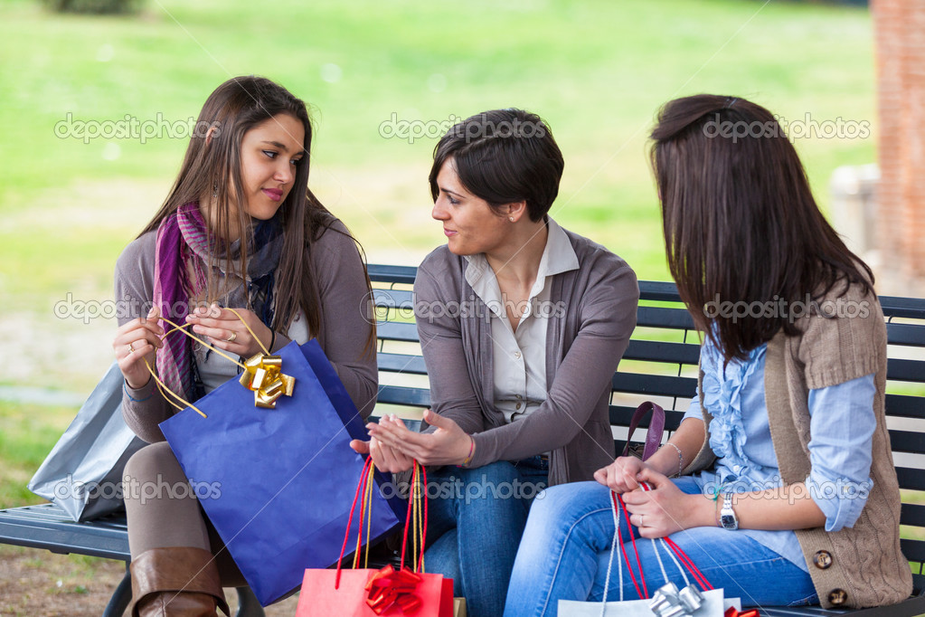 Young Women at Park after Shopping Stock Photo by ©william87 13356855