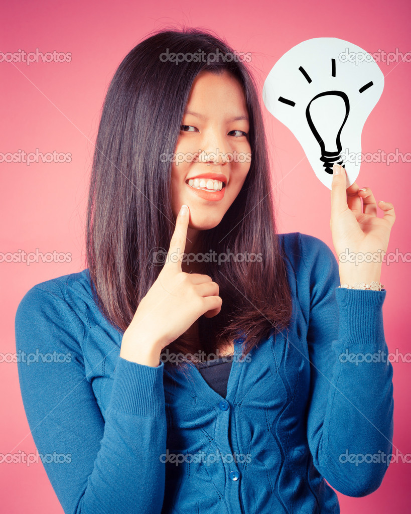 Chinese Woman with Idea Symbol Stock Photo by ©william87 32677557
