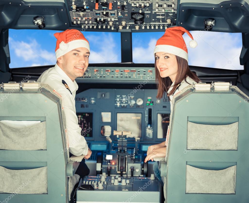 Pilots in the Cockpit with Santa Hat Stock Photo by ©william87 34879809