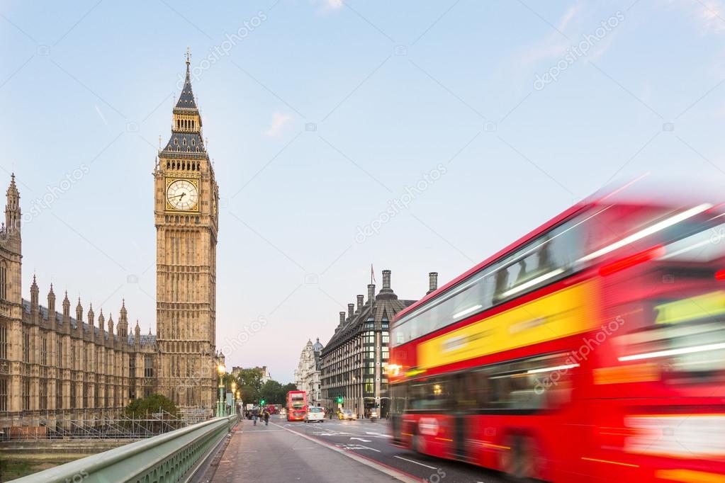 Big Ben and Red Double-Decker Bus — Stock Photo © william87 #38569895