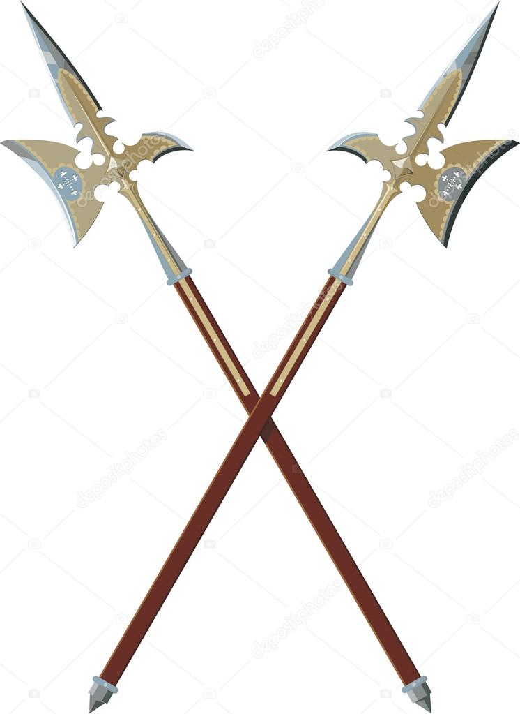 Deux hallebardes croisées Stock Vector by ©sharpner 23354266