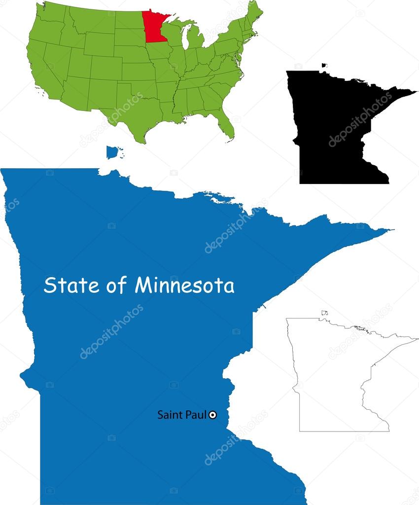 Minnesota Mapa Vector de stock por ©Volina 32456223