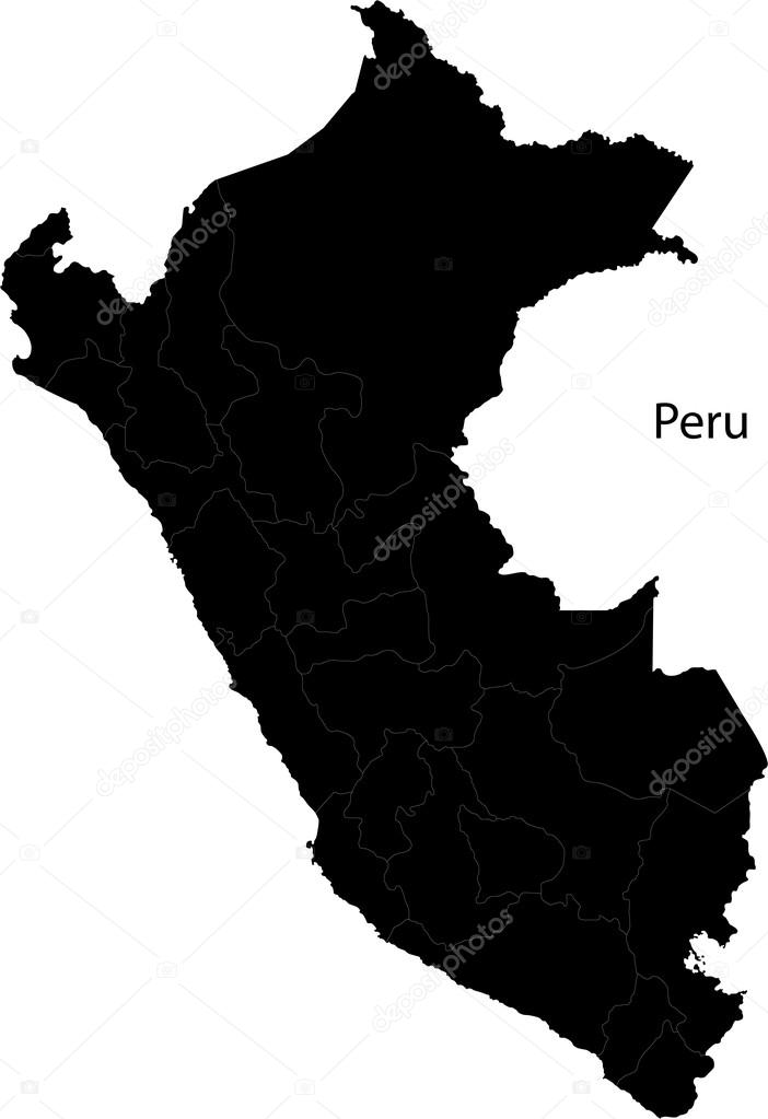 Mapa de Perú negro — Vector de stock © Volina #32471657