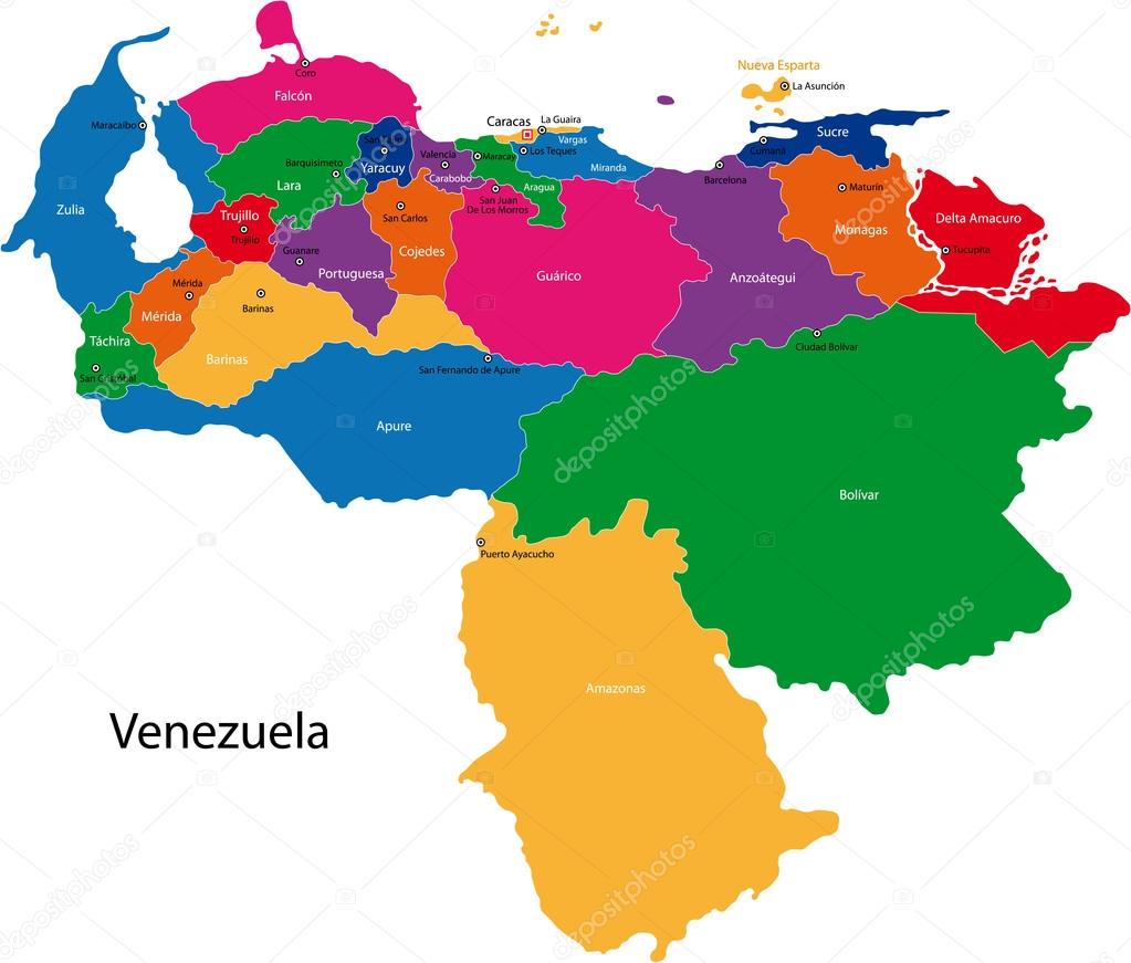 Venezuela mapa Stock Vector by ©Volina 32472971