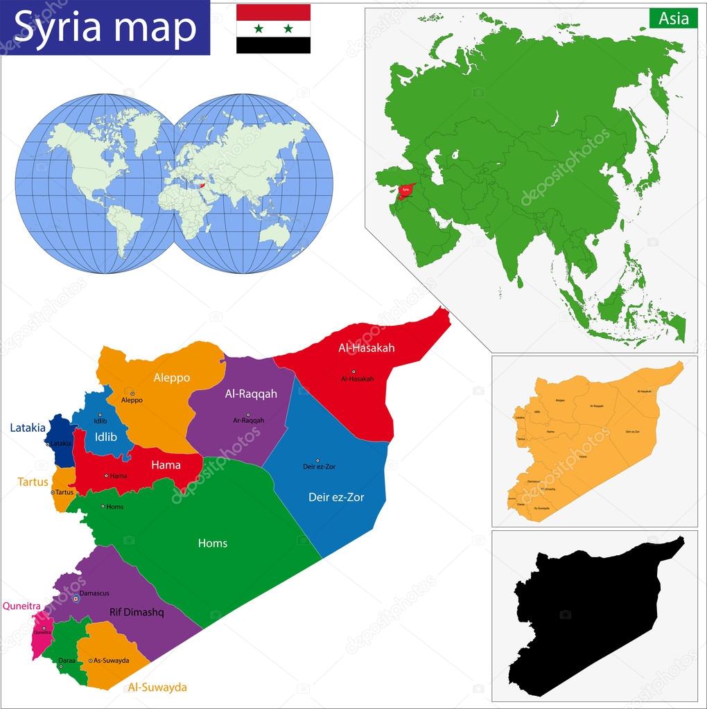 Syria map Stock Vector by ©Volina 46137203