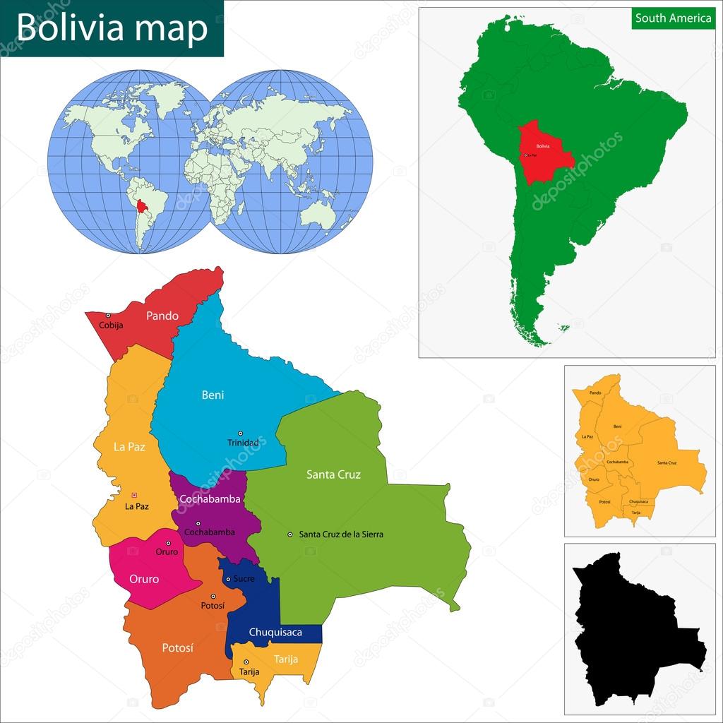 Bolivia Mapa Vector de stock #46174399 de ©Volina