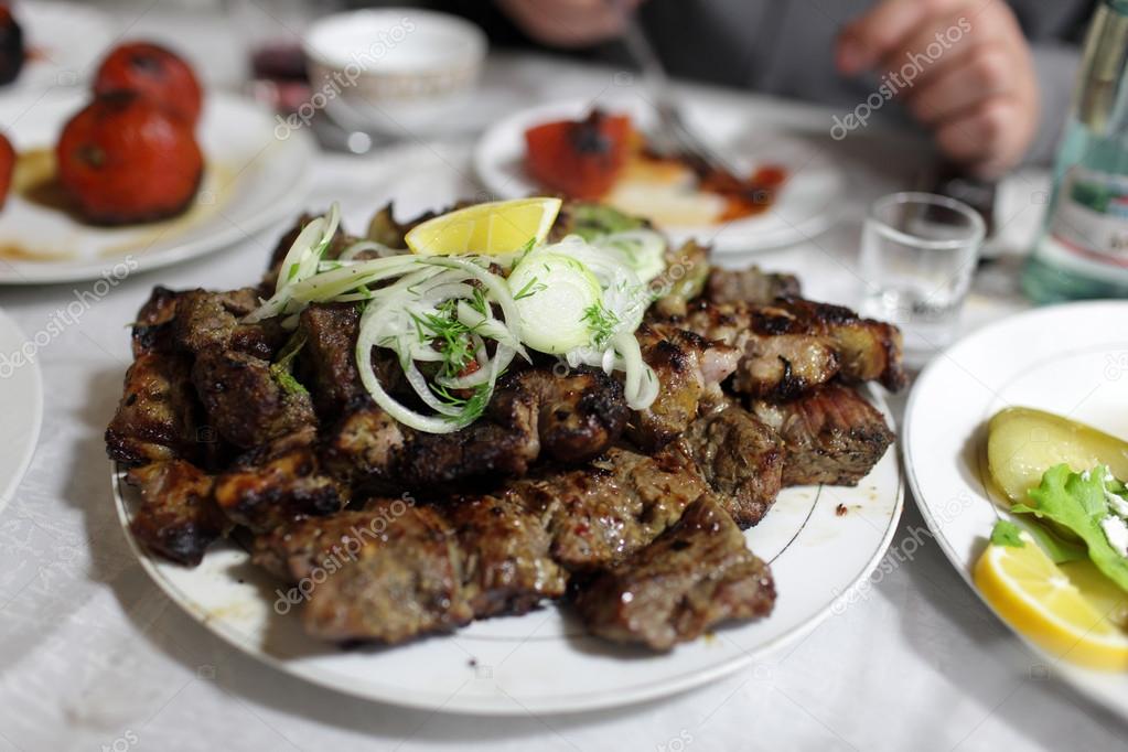Kebab on a plate — Stock Photo © AChubykin #20173531