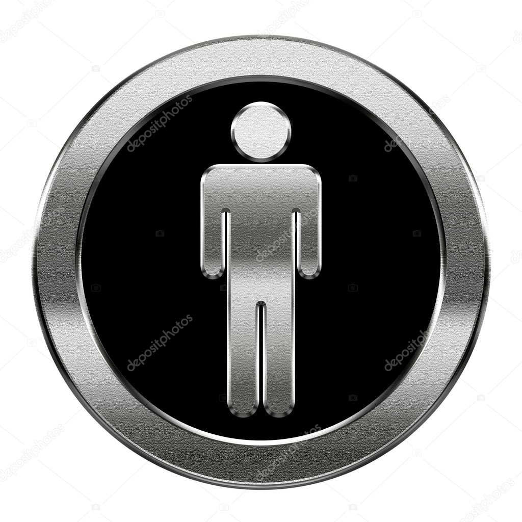 Men icon silver, isolated on white background. — Stock Photo © zeffss ...