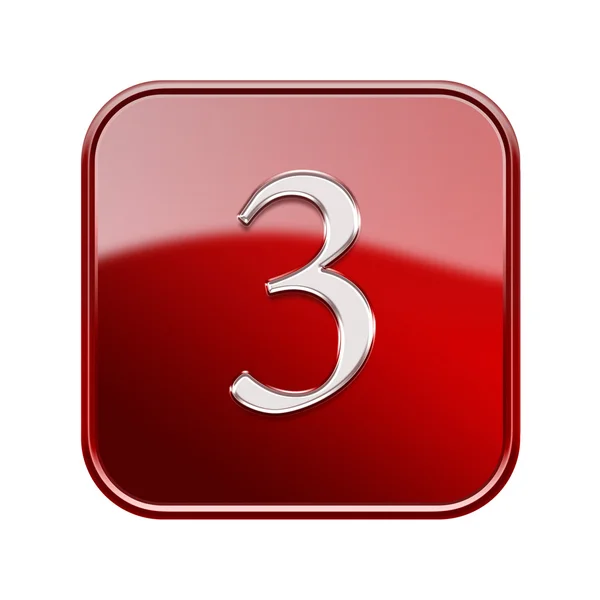 Number three grey glossy, isolated on white background — Stock Photo ...