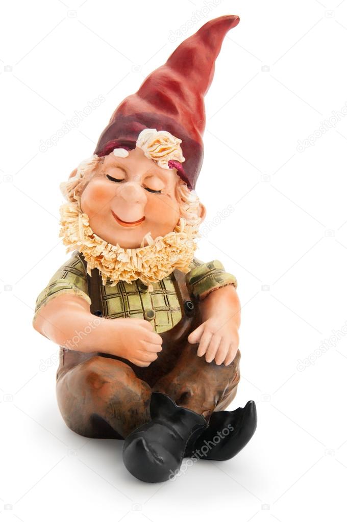 Sitting Gnome isolated with clipping path Stock Photo by ©zeffss 37750951