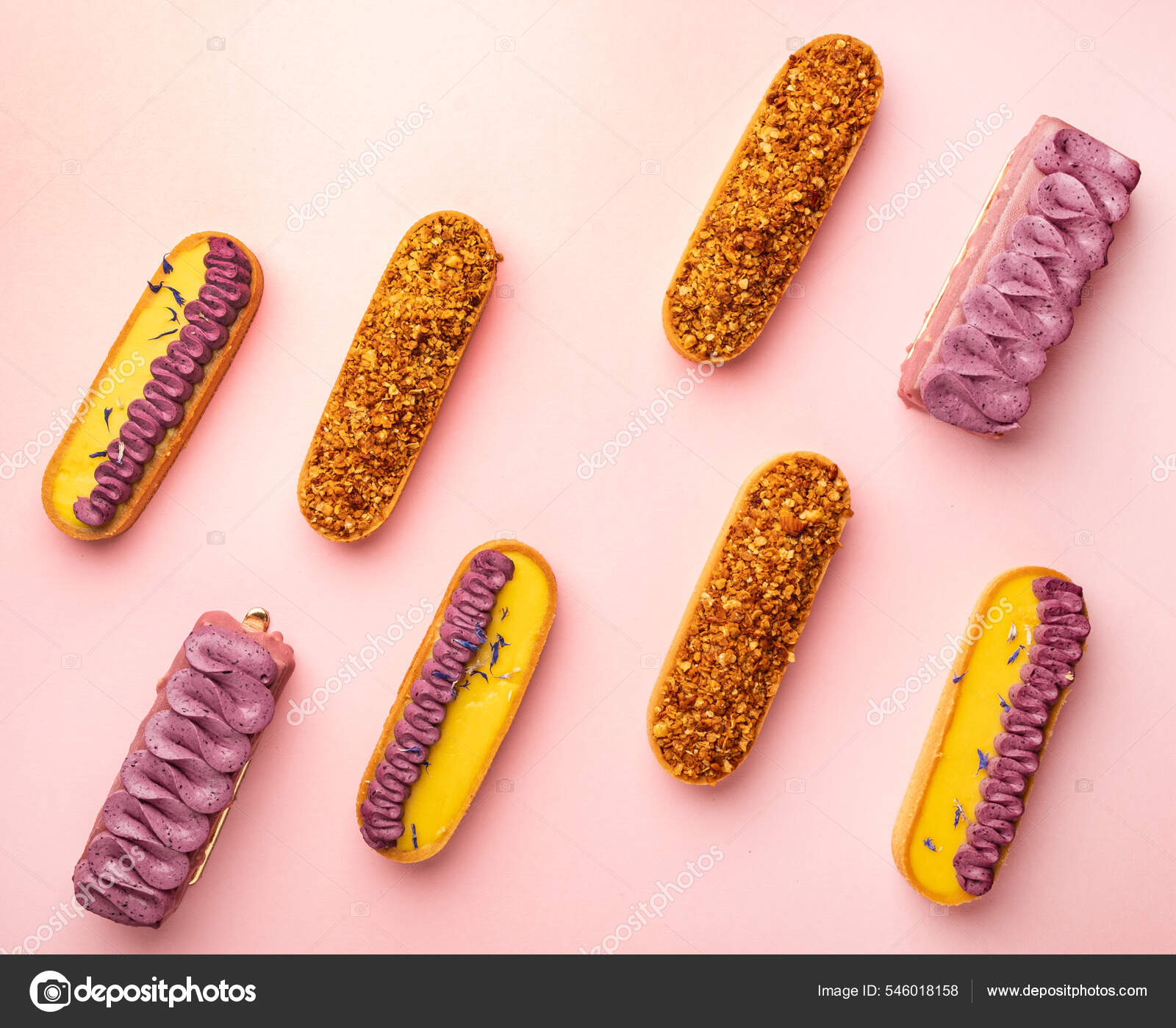 French Eclairs Pink Background Stock Photo by ©Shebeko 546018158