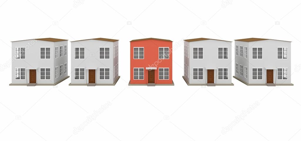 A row of small houses Stock Photo by ©Ciklamen 42356303