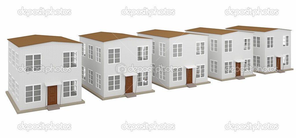 A row of small houses Stock Photo by ©Ciklamen 42356475