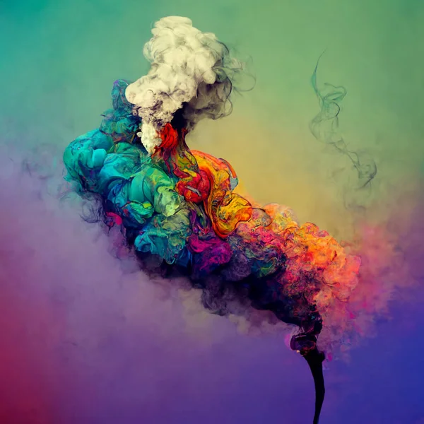 Abstract design of a dust cloud. Colorful rainbow of dust particles on ...