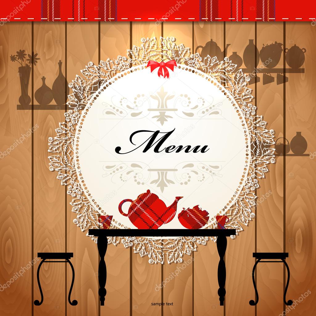 Menu card design for a cute cafe — Stock Vector © Oksana #20825447