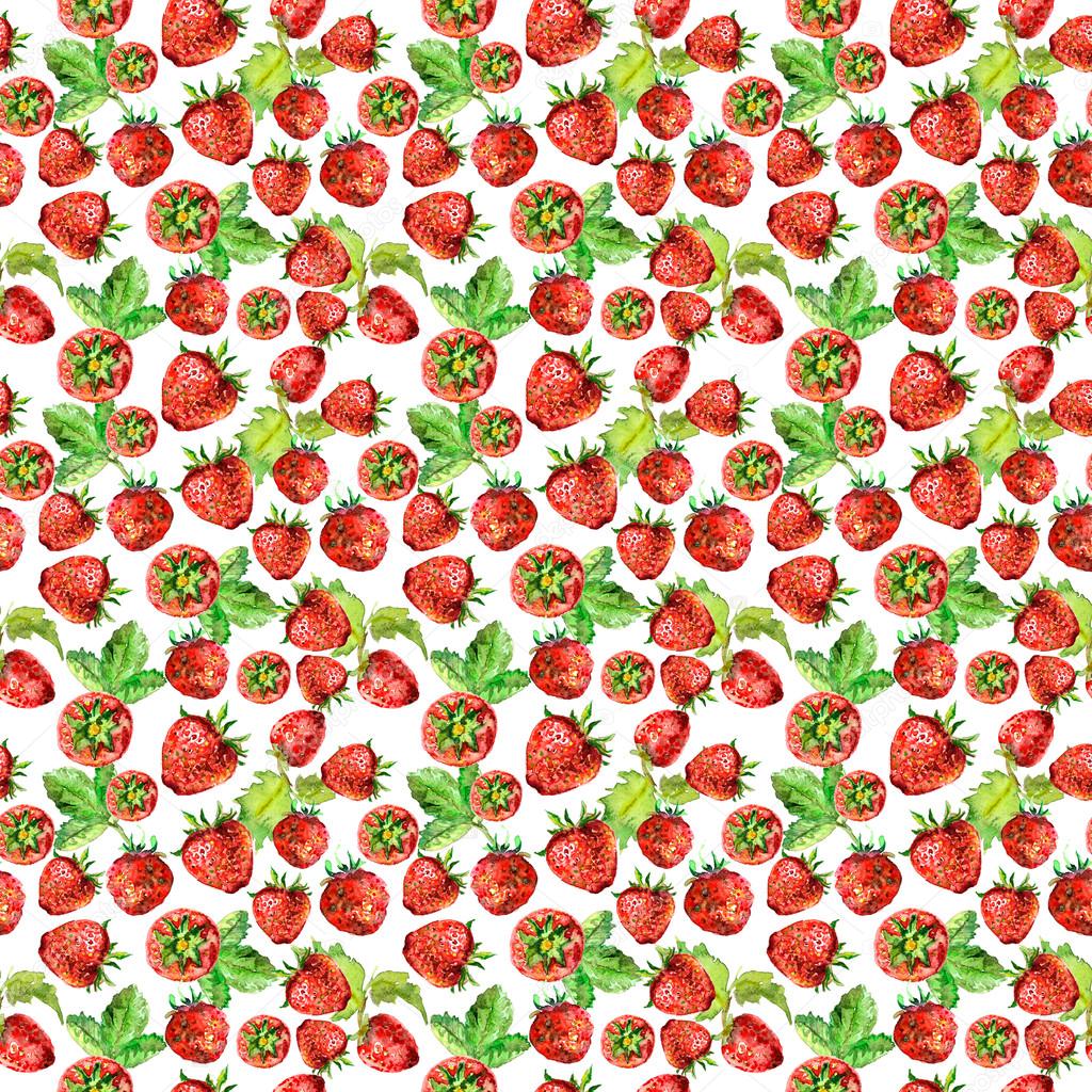 Strawberry seamless texture in watercolor — Stock Photo © Oksana #28888557