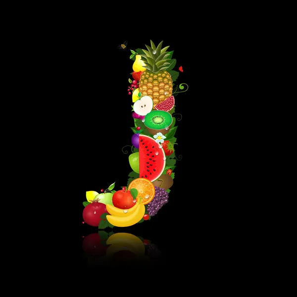 Juicy fruit in the form of letter w — Stock Vector © Oksana #43535739