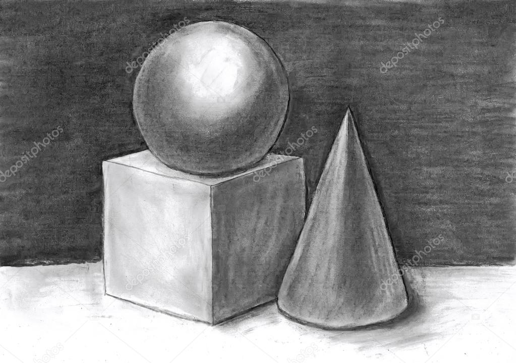 Rysowanie figur geometrycznych — Zdjęcie stockowe © irogova #28019843