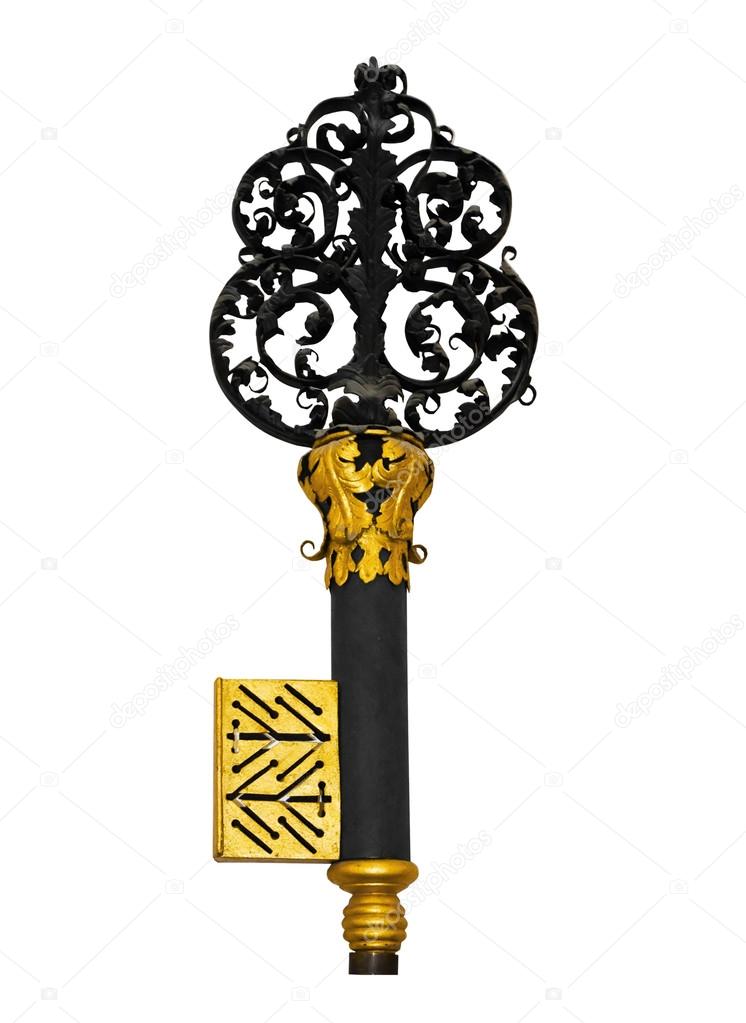 The ancient key magnificently decorated, unusual Stock Photo by ...
