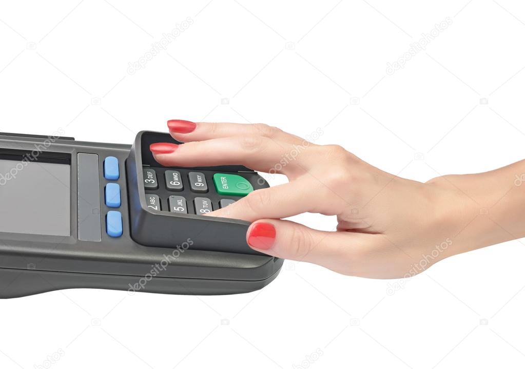 Payment terminal, digital electronic signature — Stock Photo © irogova ...