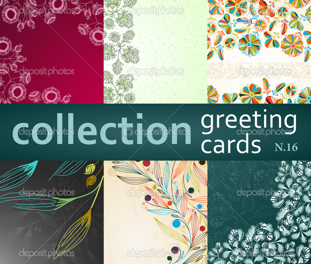 Collection greeting cards Stock Vector by ©sergio77 34005973