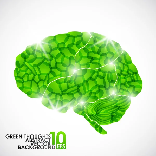Human brain, green thoughts, vector abstract background Stock Vector ...