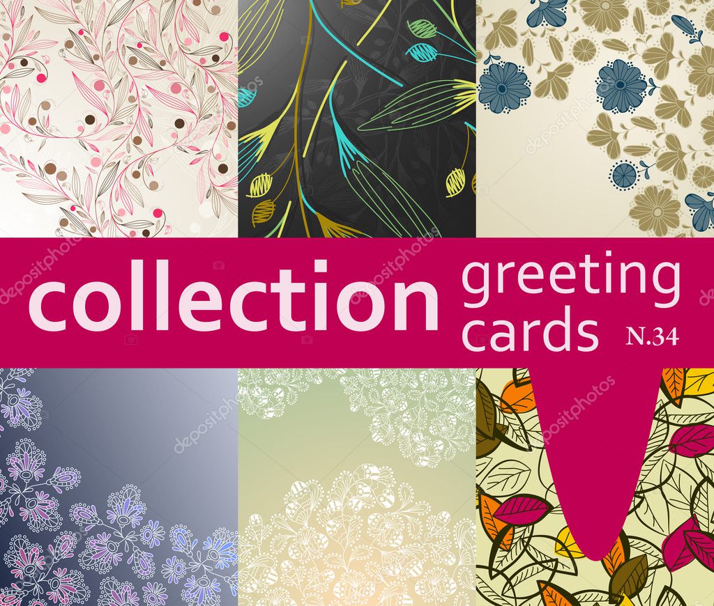 Collection greeting cards Stock Vector by ©sergio77 34010089