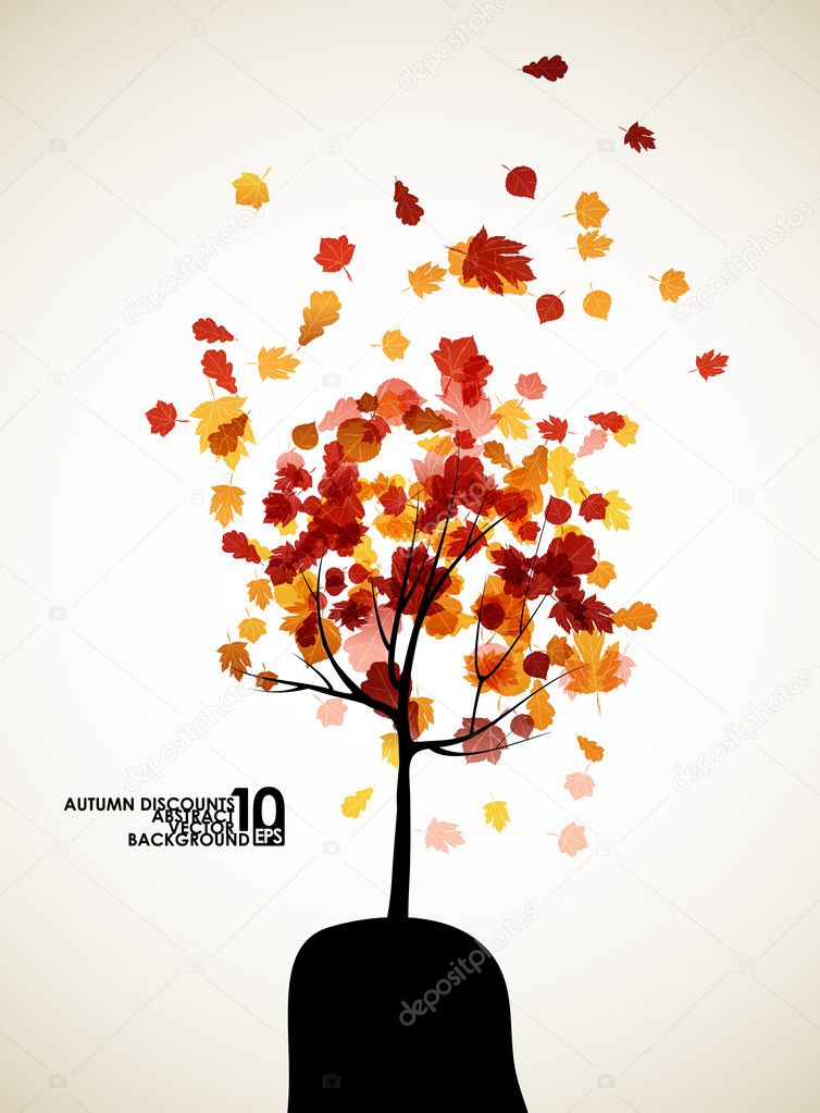 Autumn tree background Stock Illustration by ©sergio77 #34047535