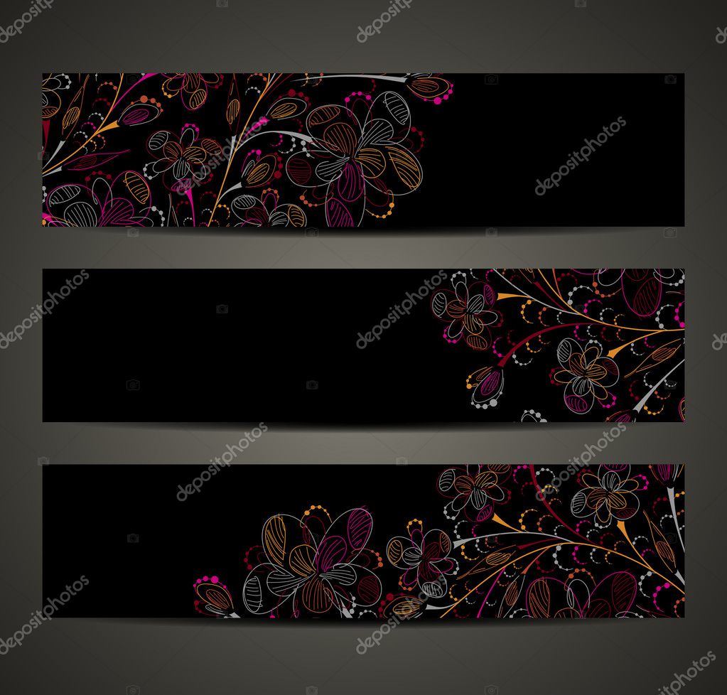 Banner with floral pattern Stock Vector Image by ©sergio77 #34085891
