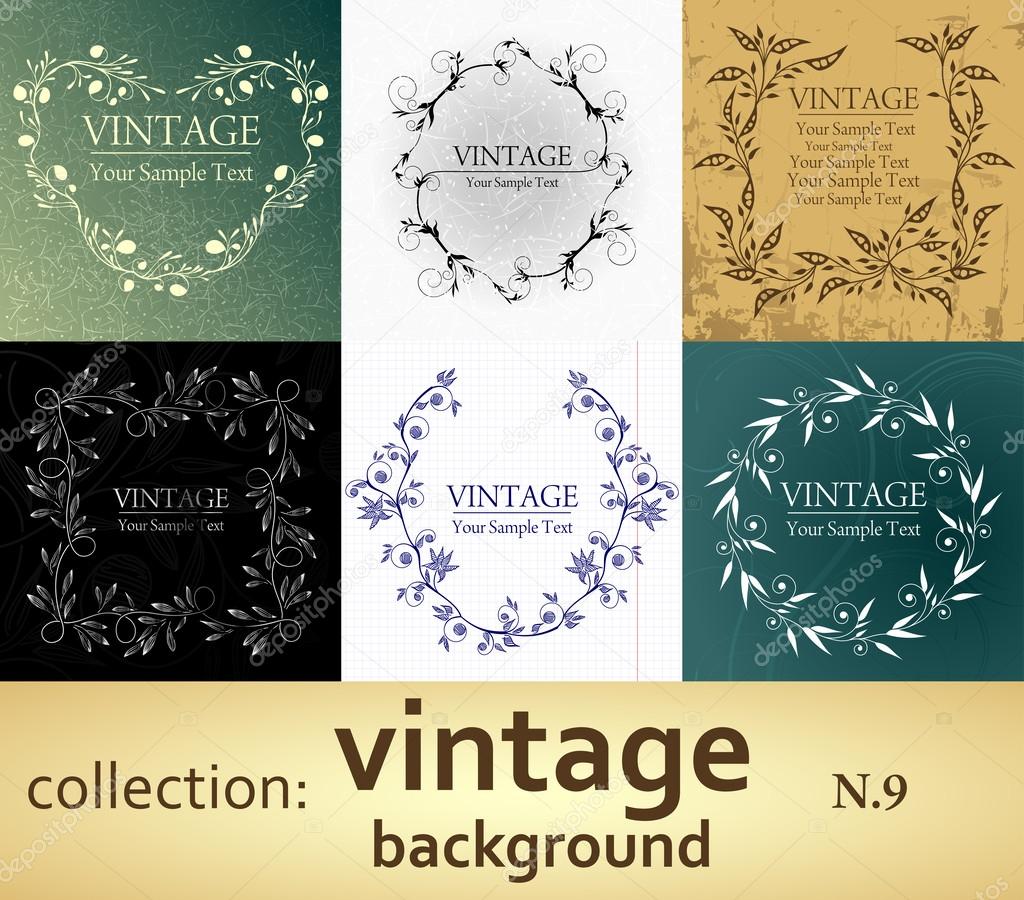 Collection vintage background Stock Vector Image by ©sergio77 #34086621