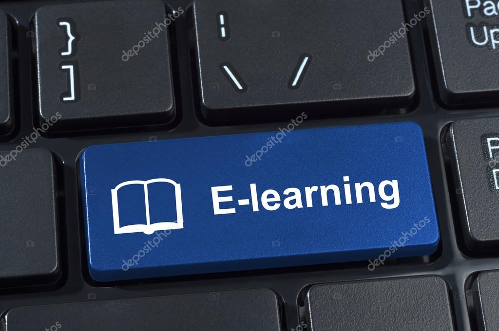 Button e-learning with icon book. — Stock Photo © borysshevchuk #21901439