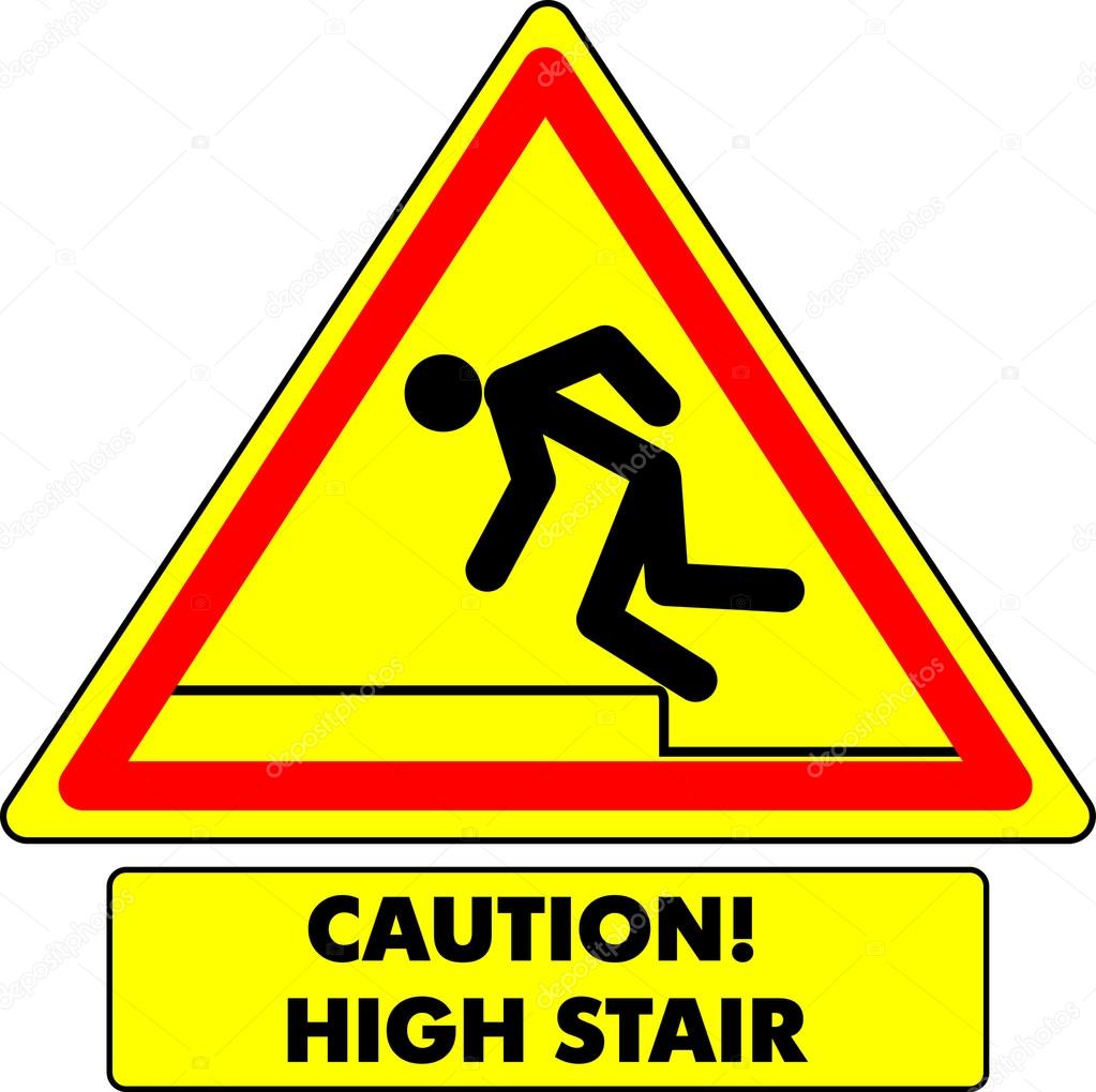 Warning sign "Caution! High stair." Stock Vector Image by ©antonshpak ...