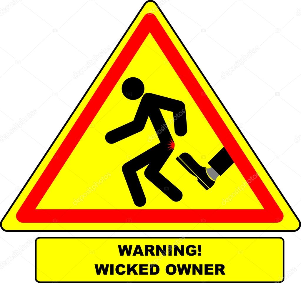 Amusing warning sign "Cautiously! The malicious boss." Stock Vector ...