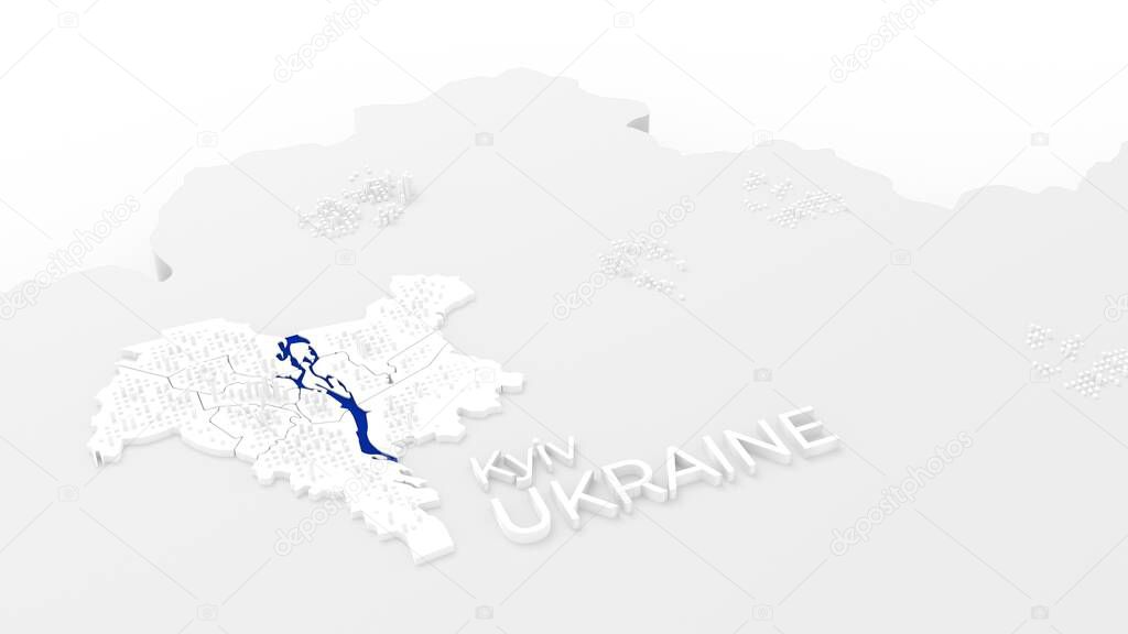 3d mapa esquemático estilizado de Kiev Kiev capital city de Ucrania ...