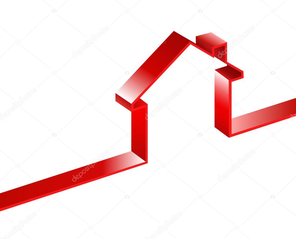 Red ribbon house Stock Vector Image by ©jukai5 #32387511