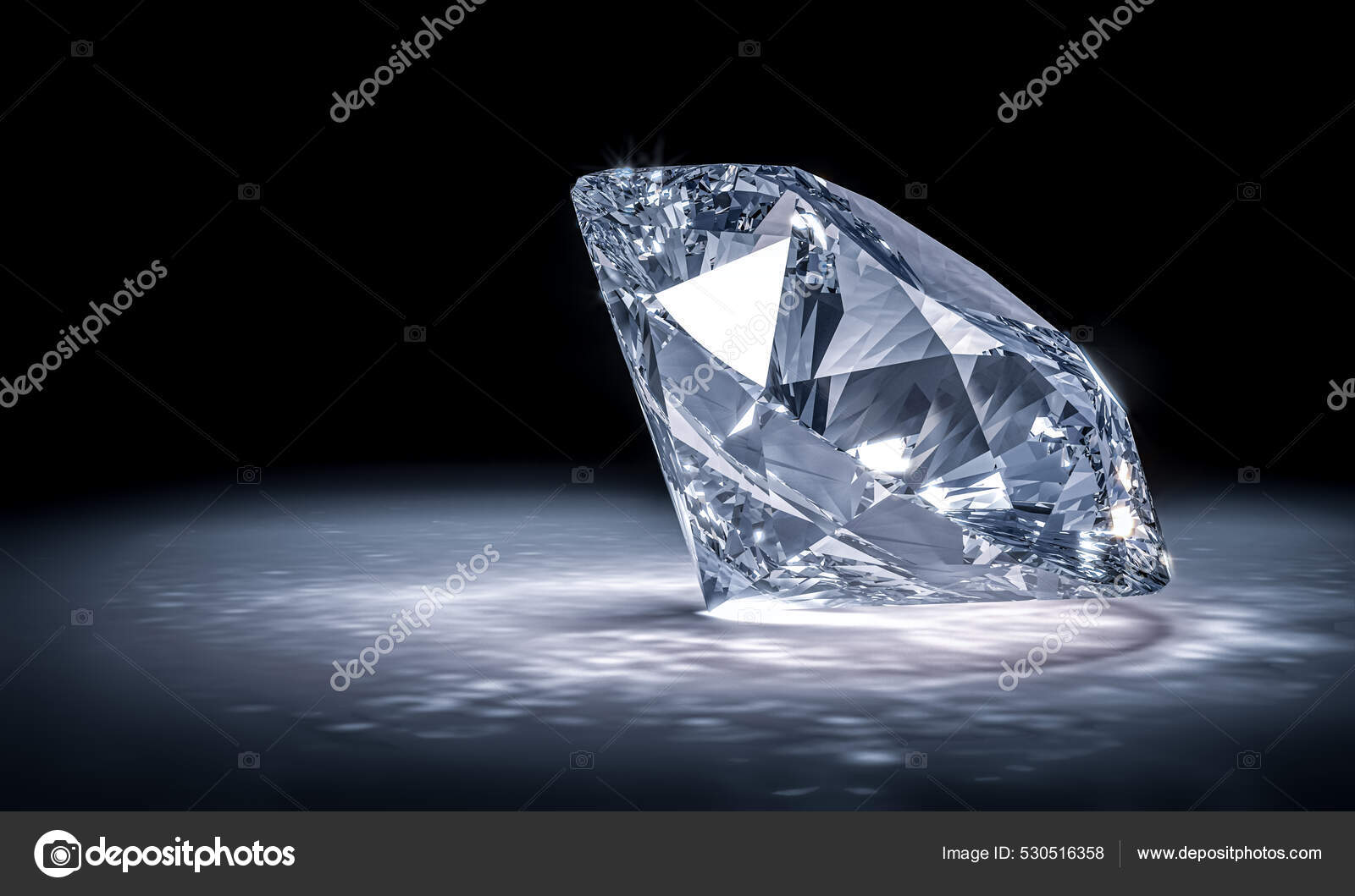 Diamond Reflections Black Render — Stock Photo © jukai5 #530516358