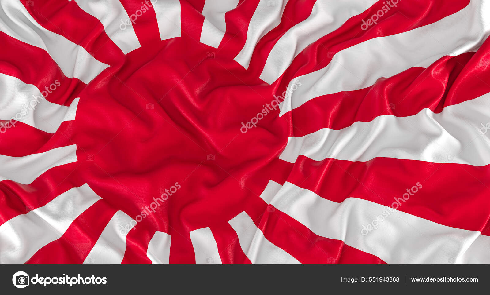 Bandera Del Sol Naciente Japonesa Renderizar — Foto de stock #551943368 ...