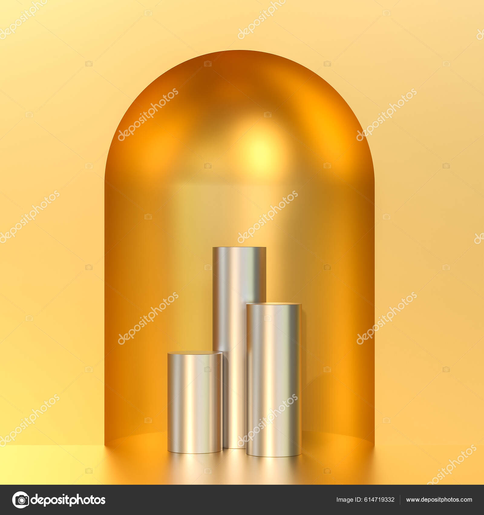 Resumo Nicho Fundo Com Pódios Ouro Renderização — Foto © jukai5 #614719332