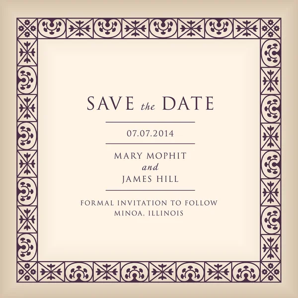 Renaissance invitations | Invitation with border frame in Renaissance ...