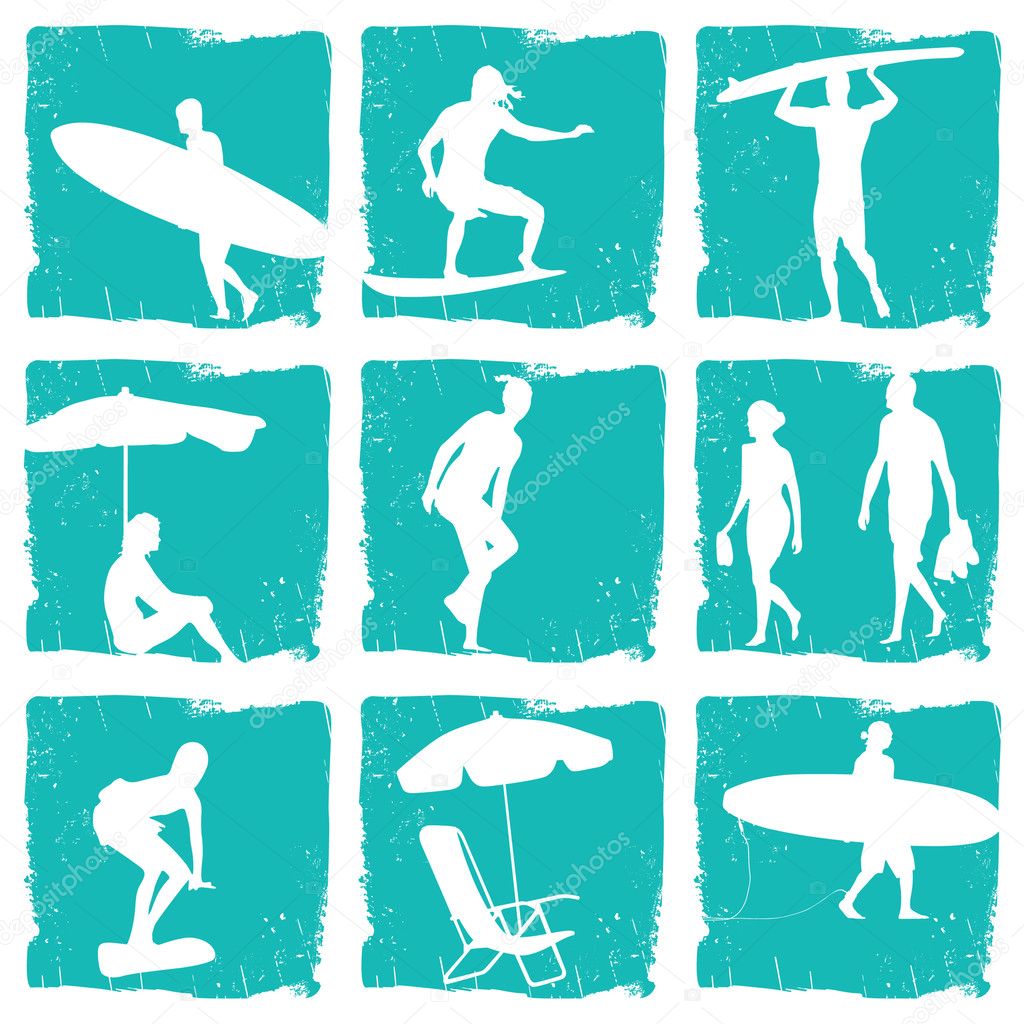 Beach and surf theme vector — Stock Vector © missbobbit #23667627