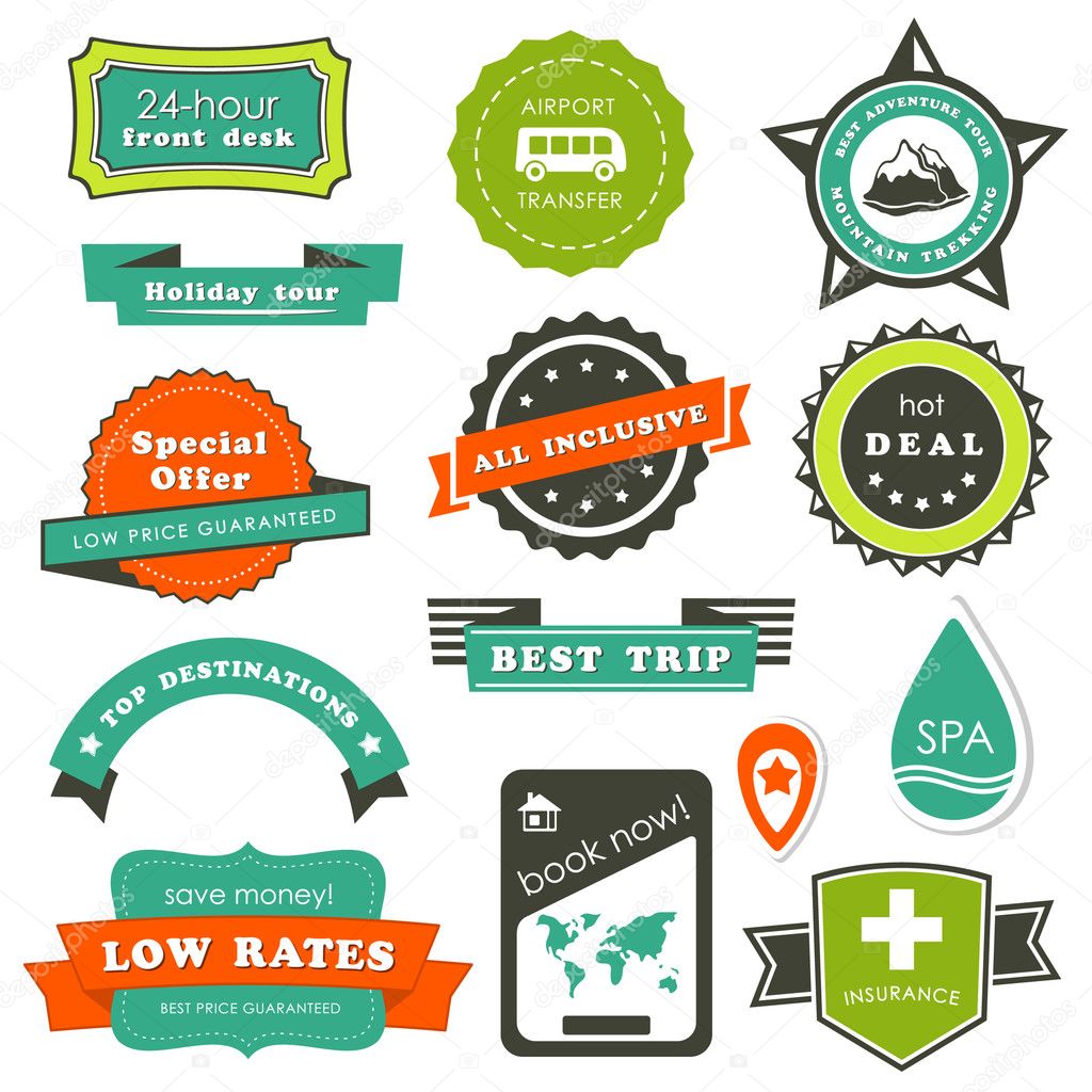 Travel labels — Stock Vector © missbobbit #23668129