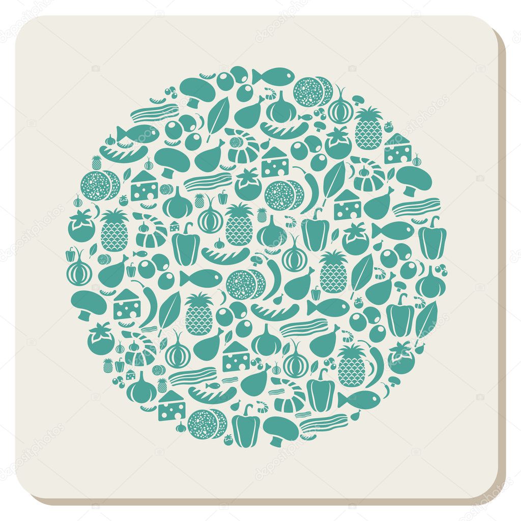 Food abstract vector — Stock Vector © missbobbit #27422465