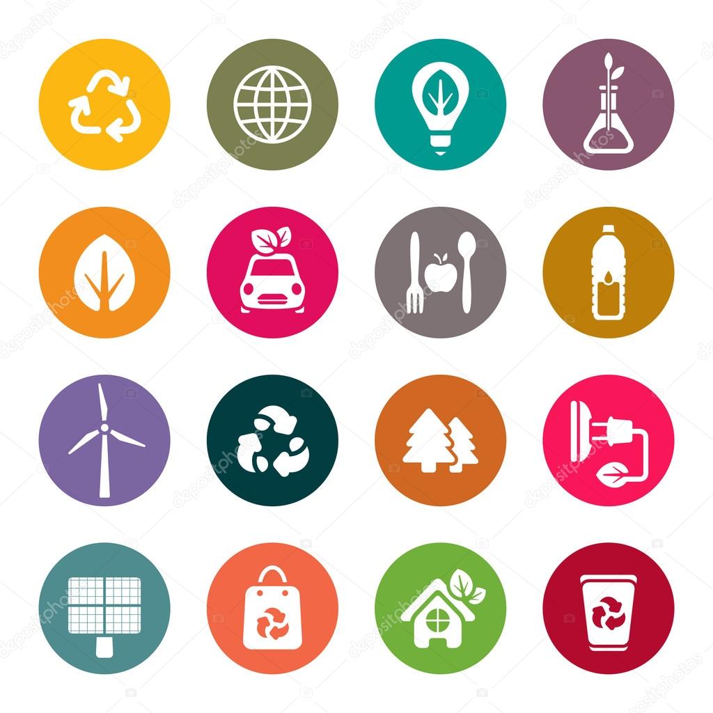 Eco tema iconos conjunto 2022