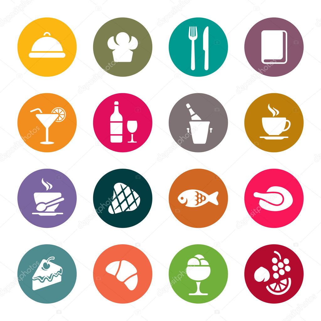 Iconos de restaurante — Vector de stock © missbobbit #33572457