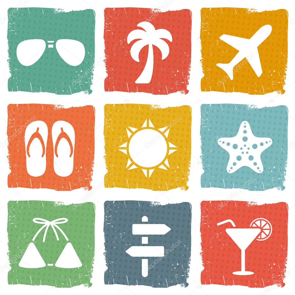 Vacation icon set — Stock Vector © missbobbit #38317843