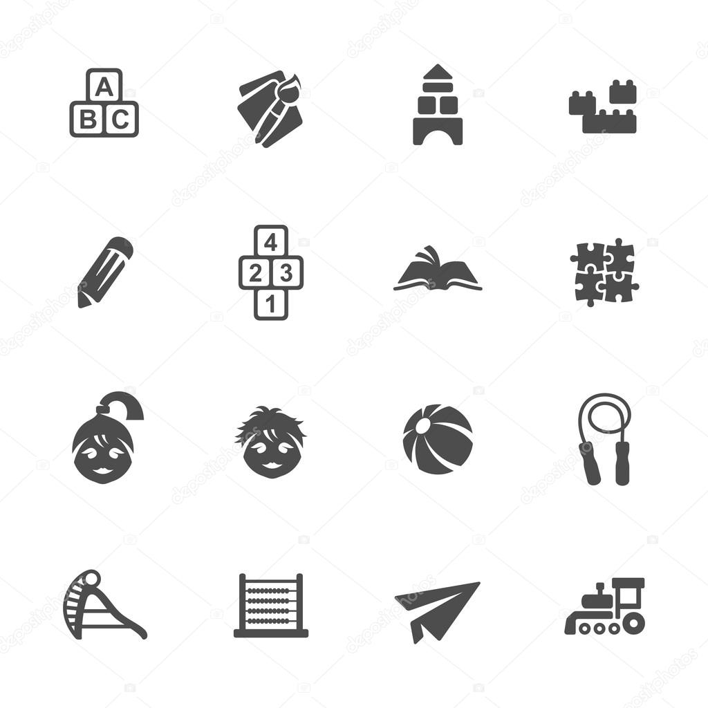 Preschool vector icons set — Stock Vector © missbobbit #47802245 Preschool vector icons set — Stock Vector © missbobbit #47802245